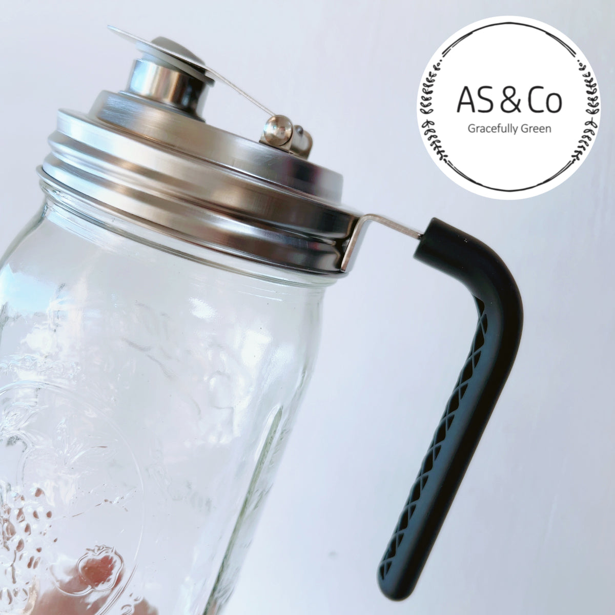 Spill-Proof Flip Top Spout Jar Lid With Handle – Food Grade 304 Stainl ...